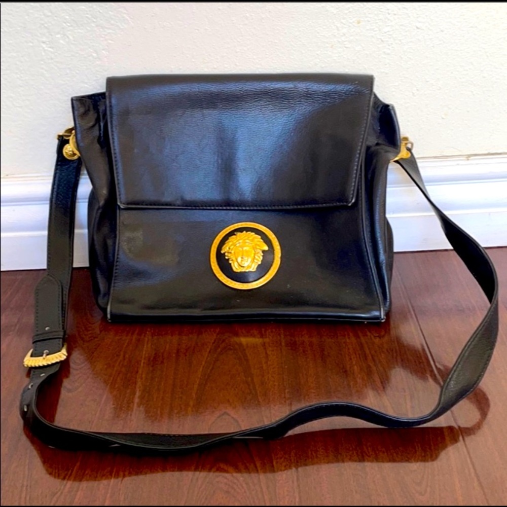 Authentic Versace Medusa Messenger Bag - Gem
